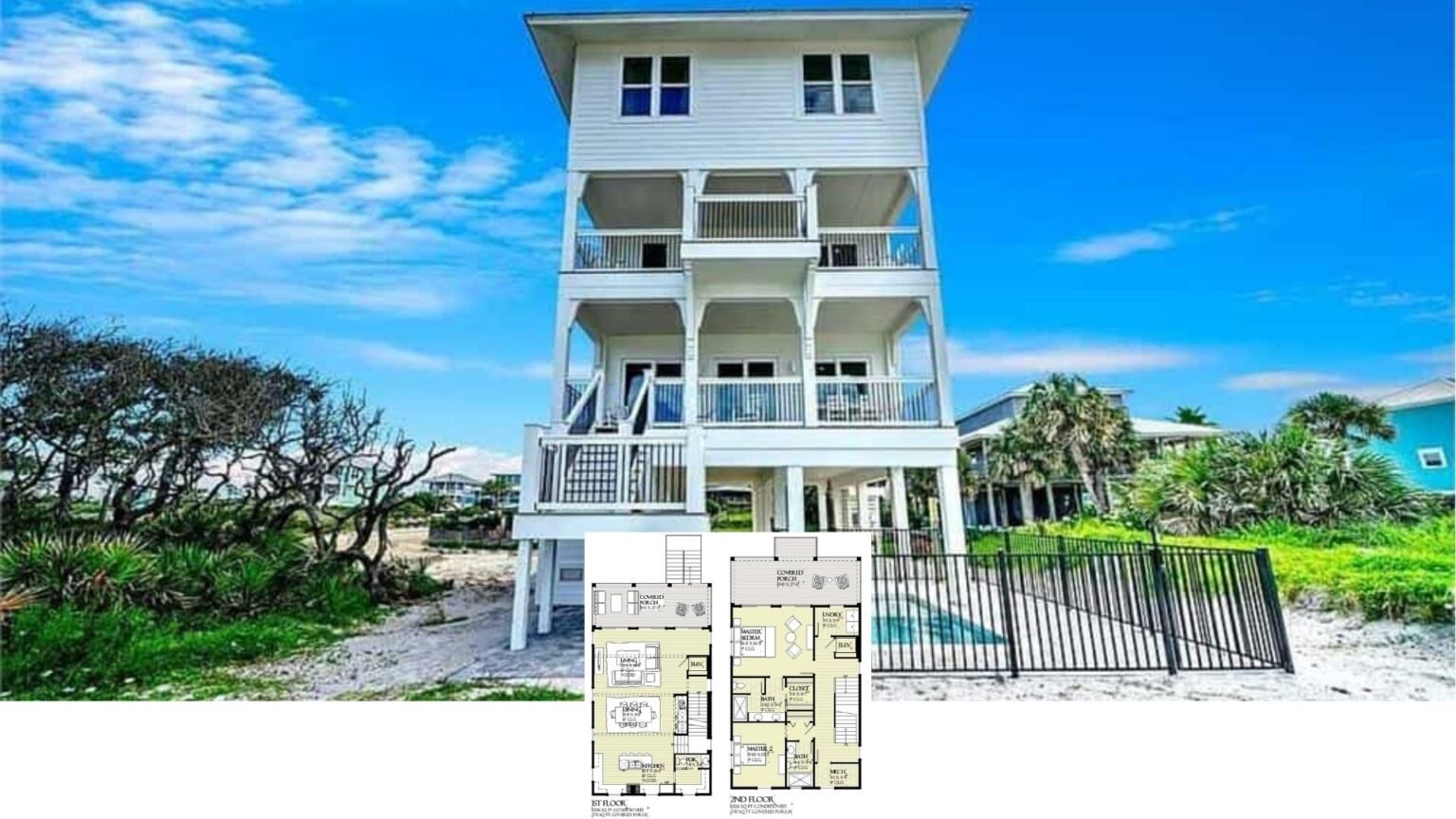Tour This 3,413 Sq. Ft. 5 Bedroom Beach Home with Open Living and ...