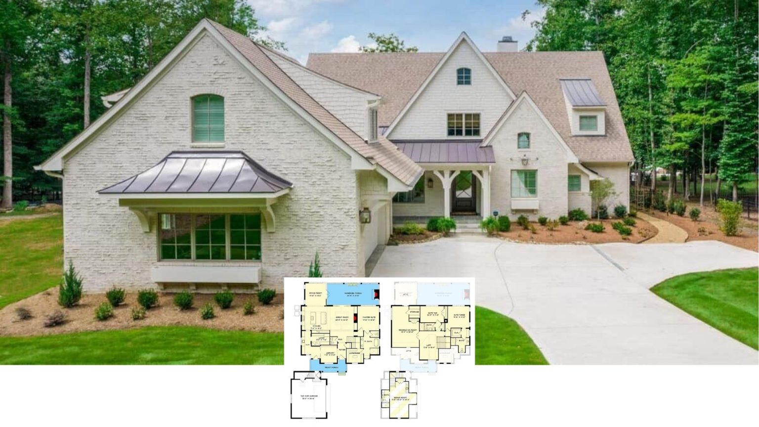 Craftsman Style 4-Bedroom Two-Story Home with Courtyard Garage and ...
