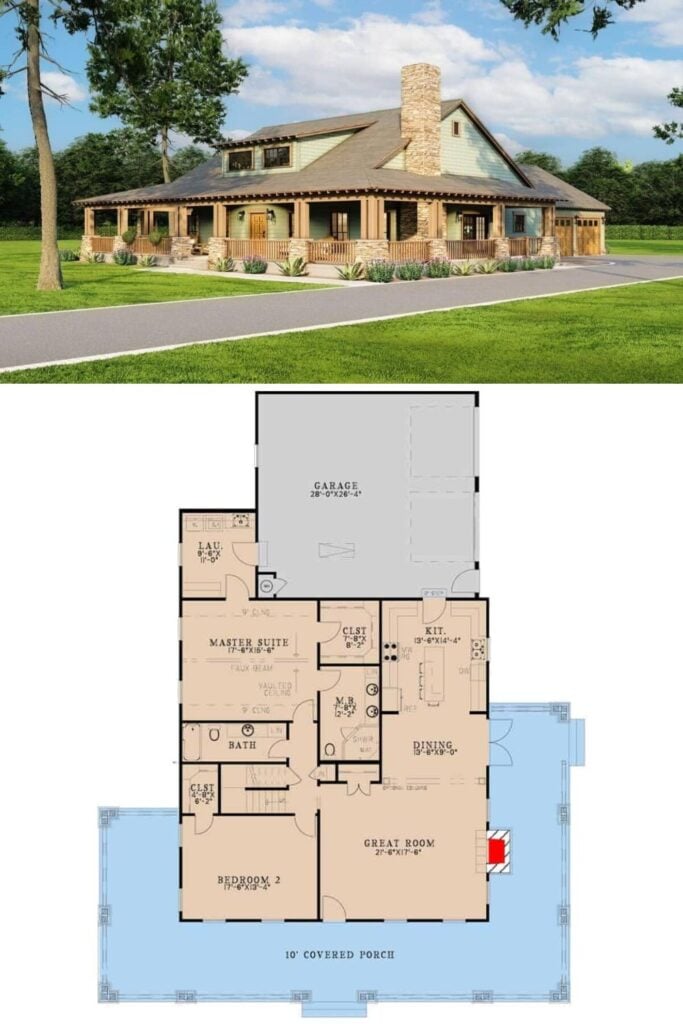 Rustic Two-Story 3-Bedroom Country Home with Wraparound Porch and Bonus ...