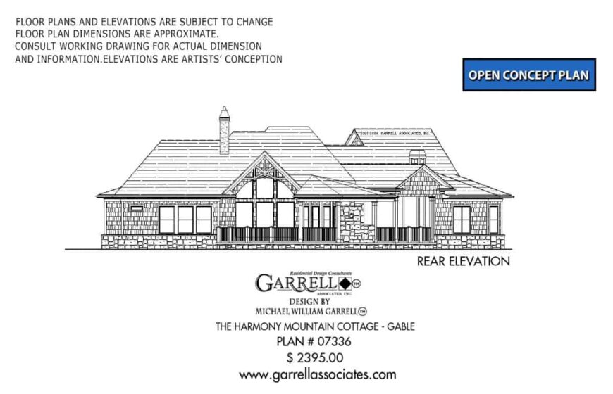 3-Bedroom Single-Story The Harmony Mountain Cottage with Front Porch ...