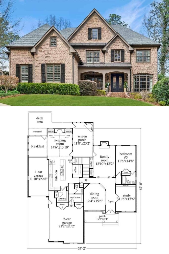 5-Bedroom European Style Two-Story Home for a Corner Lot with Lower ...