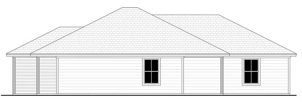 Single-Story 3-Bedroom Ranch for a Narrow Lot with Front Porch and Open ...
