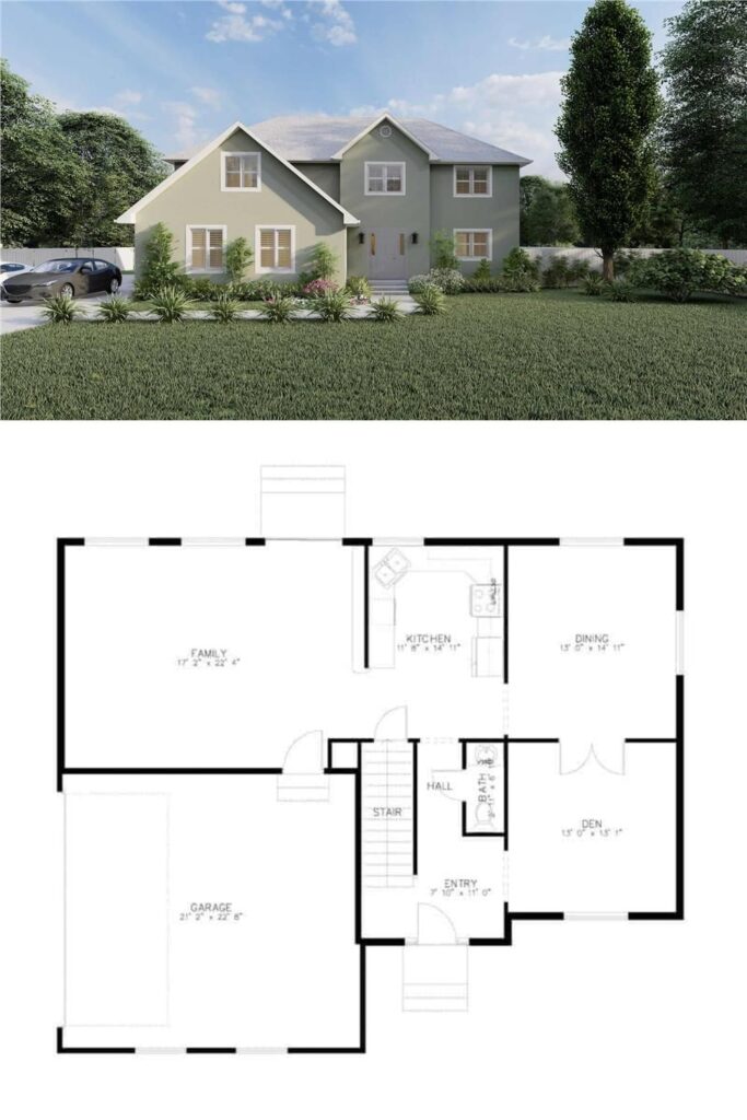 5-Bedroom European Style Two-Story French Home with Loft and Lower ...