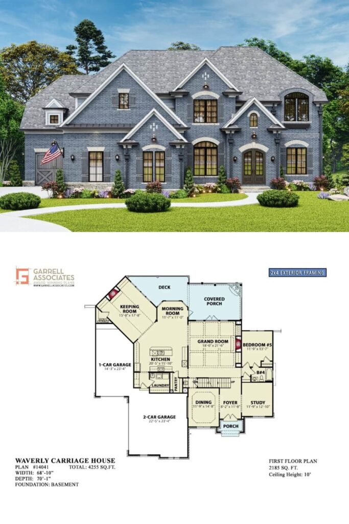 5-Bedroom European Style Two-Story Waverly Carriage Home with 3-Car ...