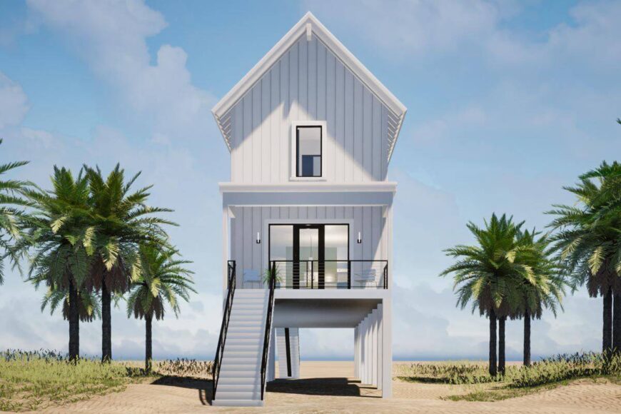 Discover This 3-Bedroom 2,256 Sq. Ft. Elevated Beach Style Home with a ...