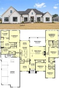 5-Bedroom Single-Story Contemporary Home for a Corner Lot with 3-Car ...