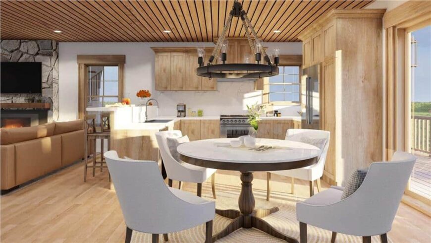 3-Bedroom Rustic Two-Story Home with Full Wraparound Porch (Floor Plan)