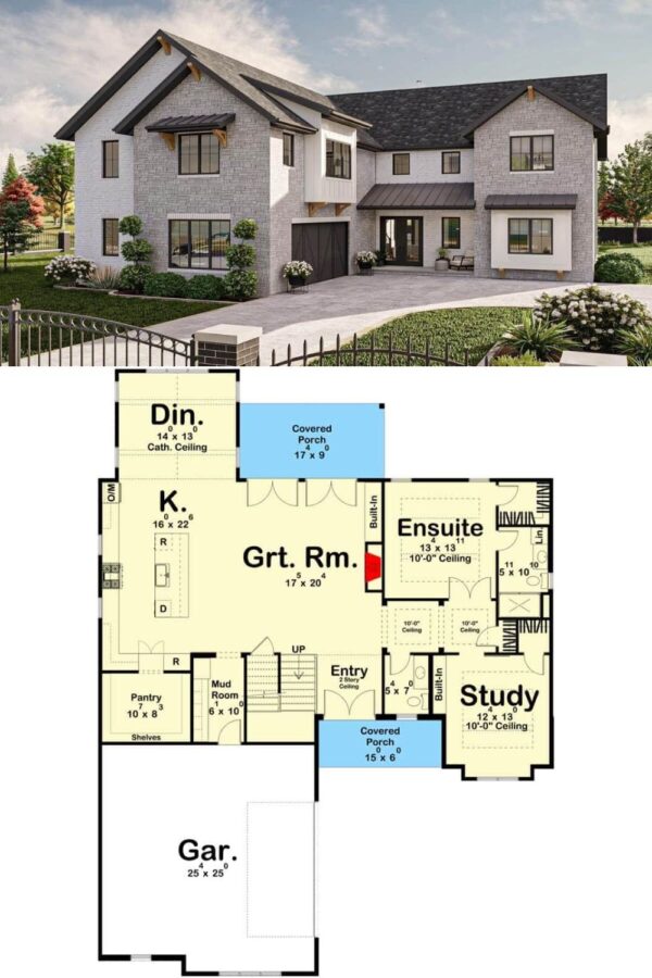 Two-Story 5-Bedroom Transitional Home with Loft and Open-Concept Living ...