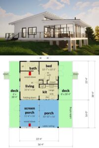 Beach Style 1-Bedroom Single-Story Vacation Home with Open-Concept ...