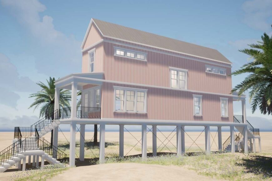 Welcome to an Elevated Beach House Designed for Narrow Lots – Two Story ...