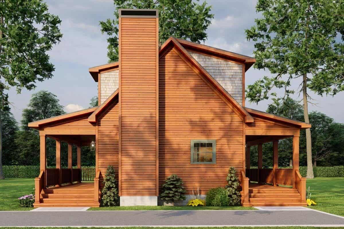 Two-Story Rustic Style 2-Bedroom Home with Loft and Open-Concept Living ...