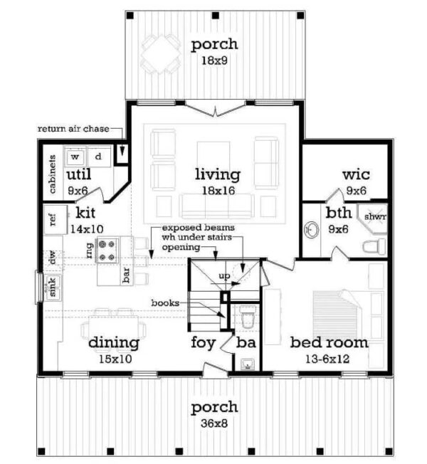 Check Out This 960 Sq. Ft. 1 Bedroom Home with an Open Layout and Front ...