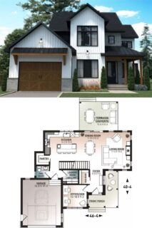 Sunny Haven Two-Story 3-Bedroom Farmhouse for a Narrow Lot with Open ...