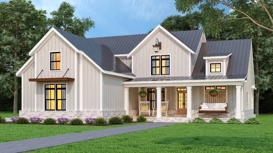 Modern Farmhouse Style 4-Bedroom Two-Story Abigail Home with Loft and ...