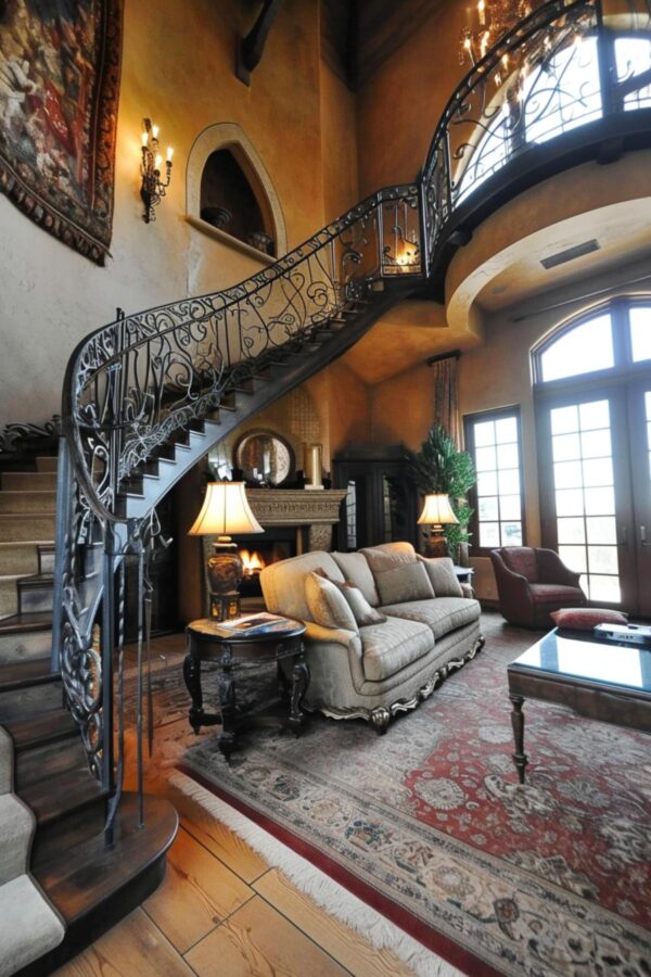 Stairway to Elegance: Exploring 40 Grand Living Rooms with Majestic ...