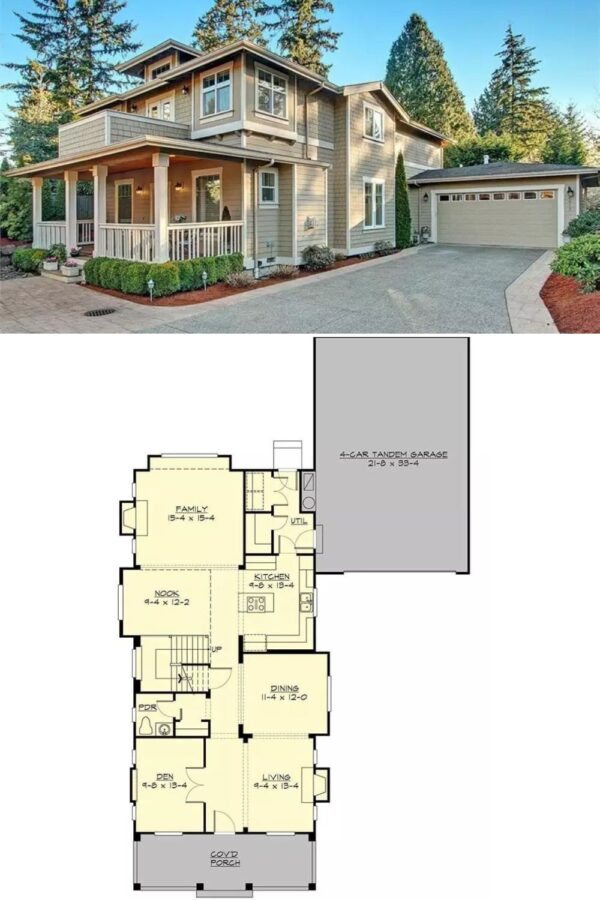 3-Bedroom Craftsman Style Two-Story Ferndale Crest Home for a Narrow ...