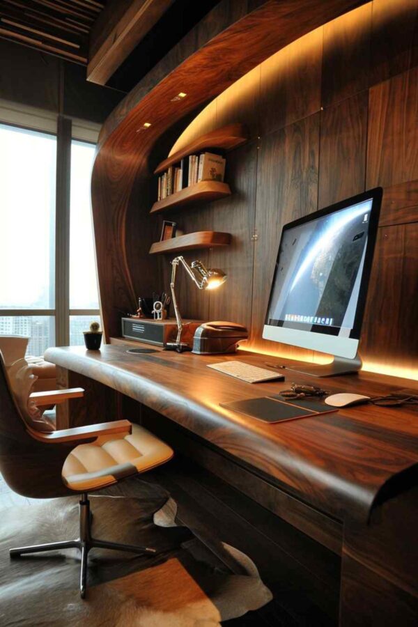28 Home Office Designs Where Old World Wood Merges with New Age Tech ...