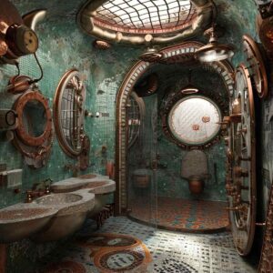 39 Steampunk-Industrial Bathrooms Conjure Up Victorian Visions and Pipe ...