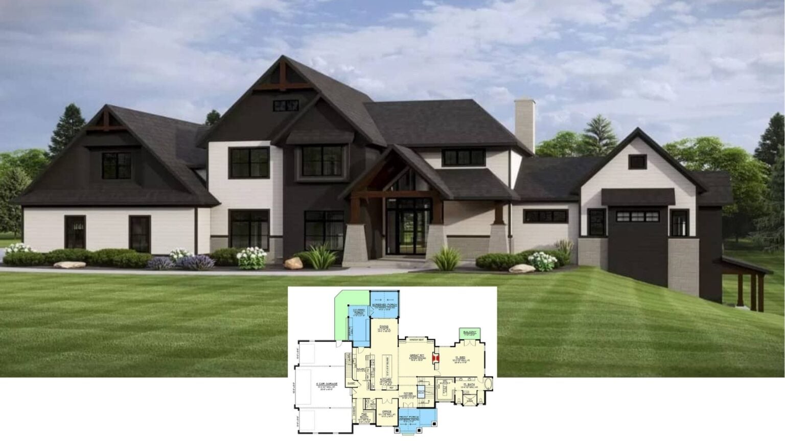 Two-Story 5-Bedroom Spanish Home (Floor Plan)