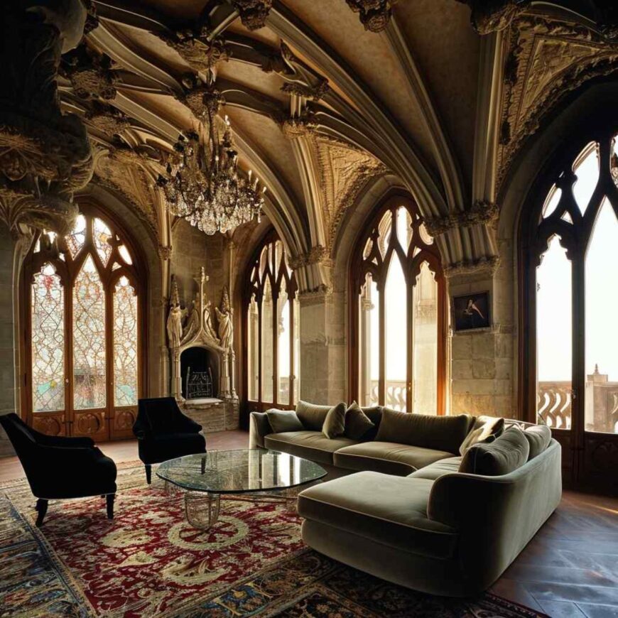 38 Ornate Gothic Living Rooms Transform Modern Living Spaces (Concept ...