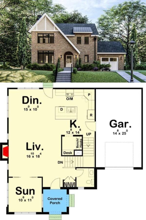 Two-Story Cottage-Like Home with Three Bedrooms and an Open Living ...