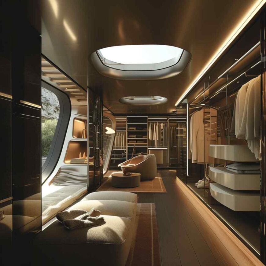28 Skylit His-and-Her Closets Featuring Futuristic Flair (Concept ...