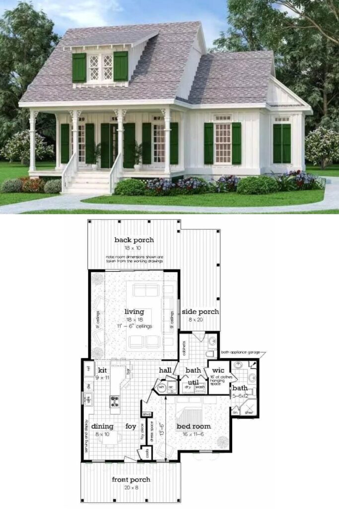 1-Bedroom Cottage Style Single-Story Lorman Home for a Narrow Lot with ...