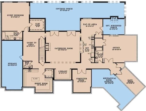 7-Bedroom European Style Two-Story home for a Wide Lot with Angled ...