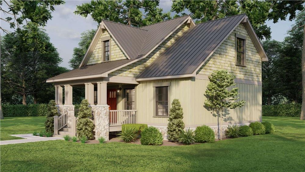2-Bedroom Rustic Style Two-Story Home with Front Porch and Open-Concept ...
