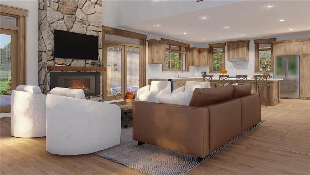 Two-Story Rustic Style 3-Bedroom Home with Wraparound Porch and Balcony ...