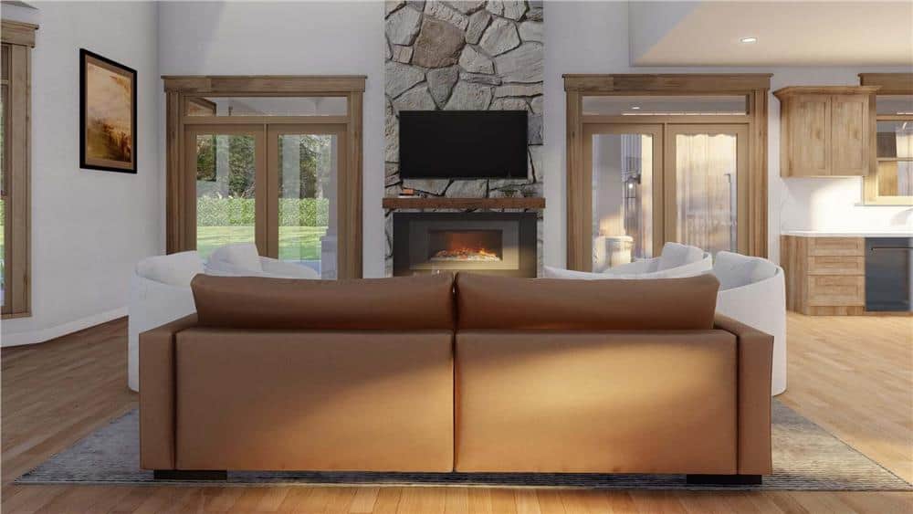 Two-Story Rustic Style 3-Bedroom Home with Wraparound Porch and Balcony ...