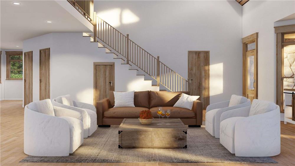 Two-Story Rustic Style 3-Bedroom Home with Wraparound Porch and Balcony ...