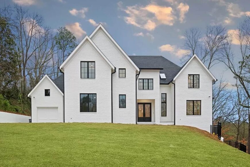 Two-Story Transitional 7-Bedroom Home with Balcony, Elevator, and ...