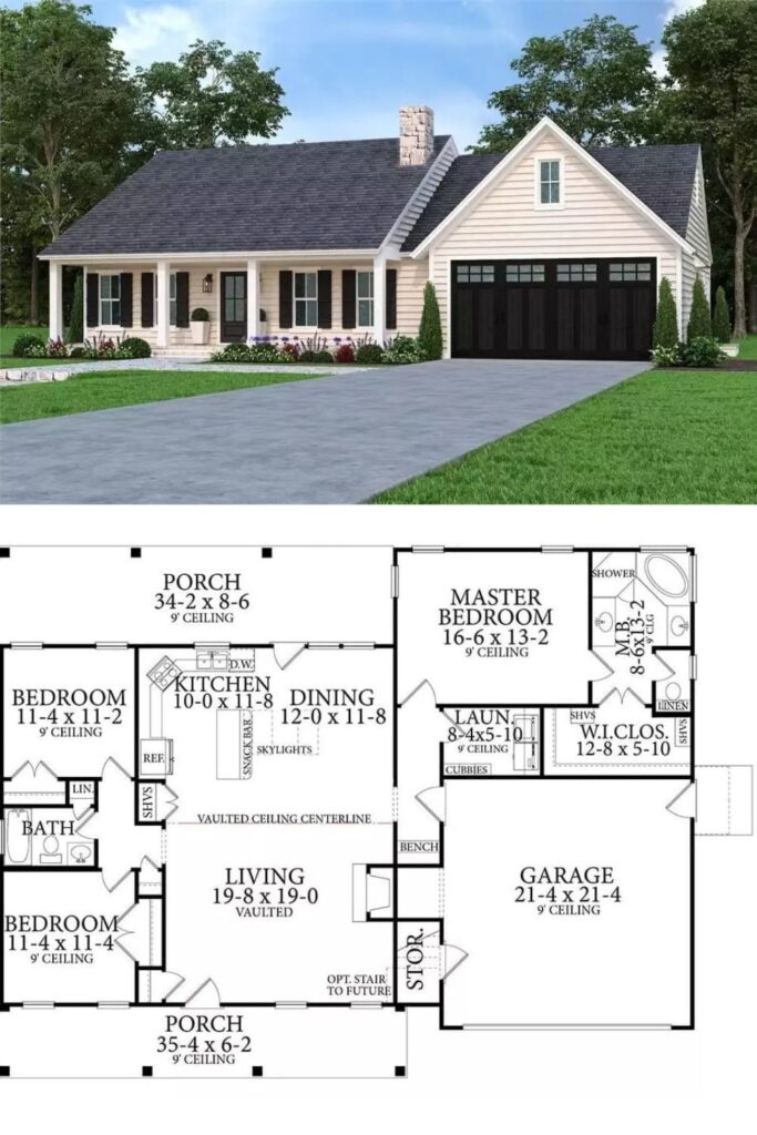Cloverwood 3-Bedroom Single-Story Ranch with 2-Car Garage and Open ...