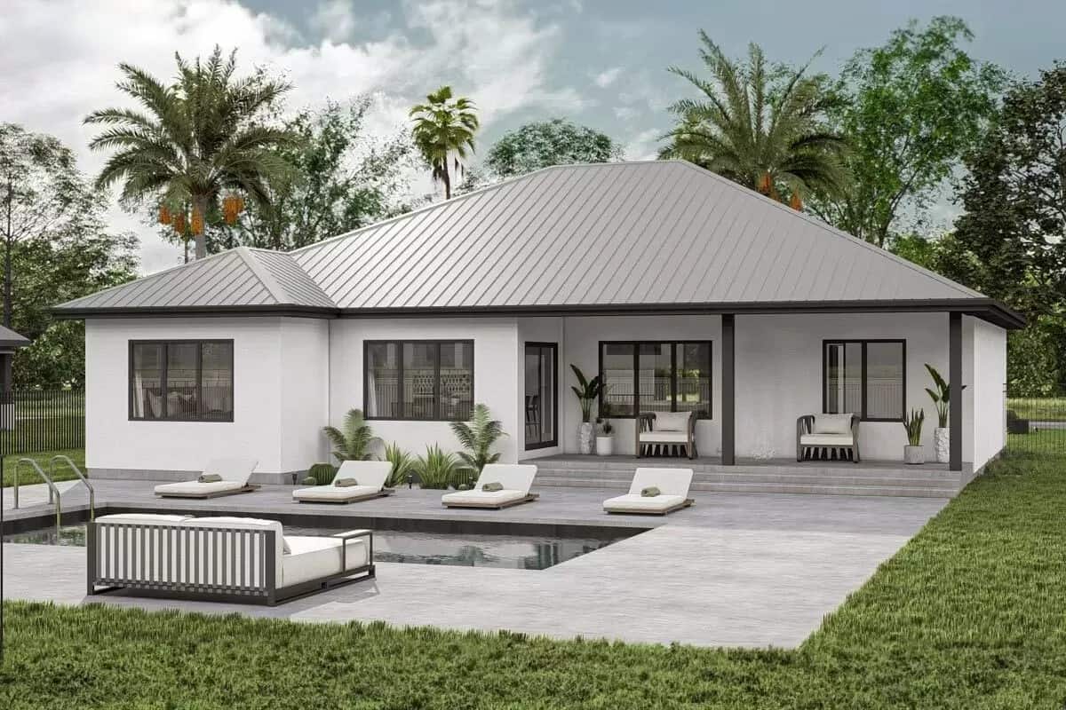 Modern Single-Story 3-Bedroom Ranch with Front Porch and Open Concept ...