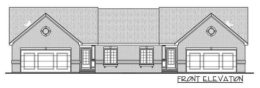 Single-Story Ranch Style Duplex with 3 Bed Units and Covered Patio ...