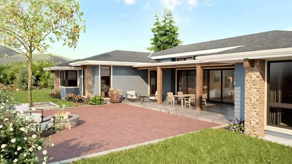 Single-Story Modern Prairie Style 4-Bedroom Home with Open Living Space ...