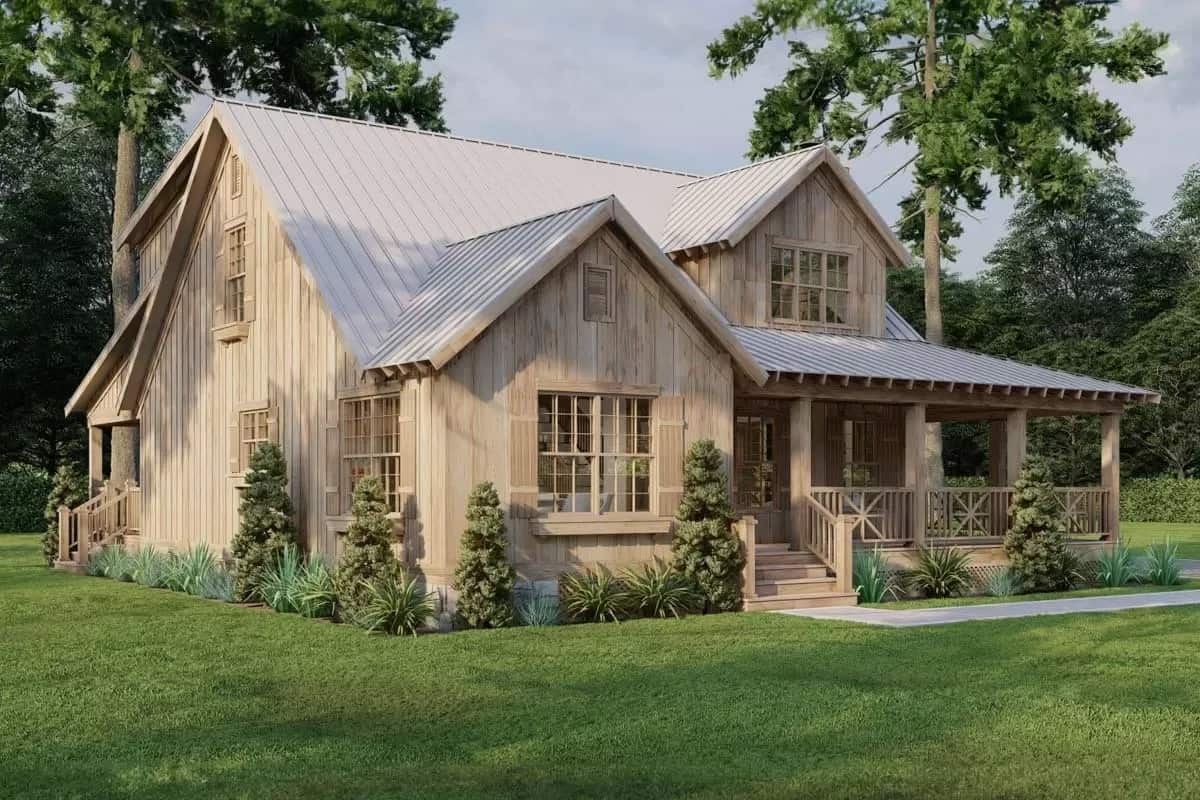 Rustic 3-Bedroom Two-Story Country Home with Loft and Wraparound Porch ...