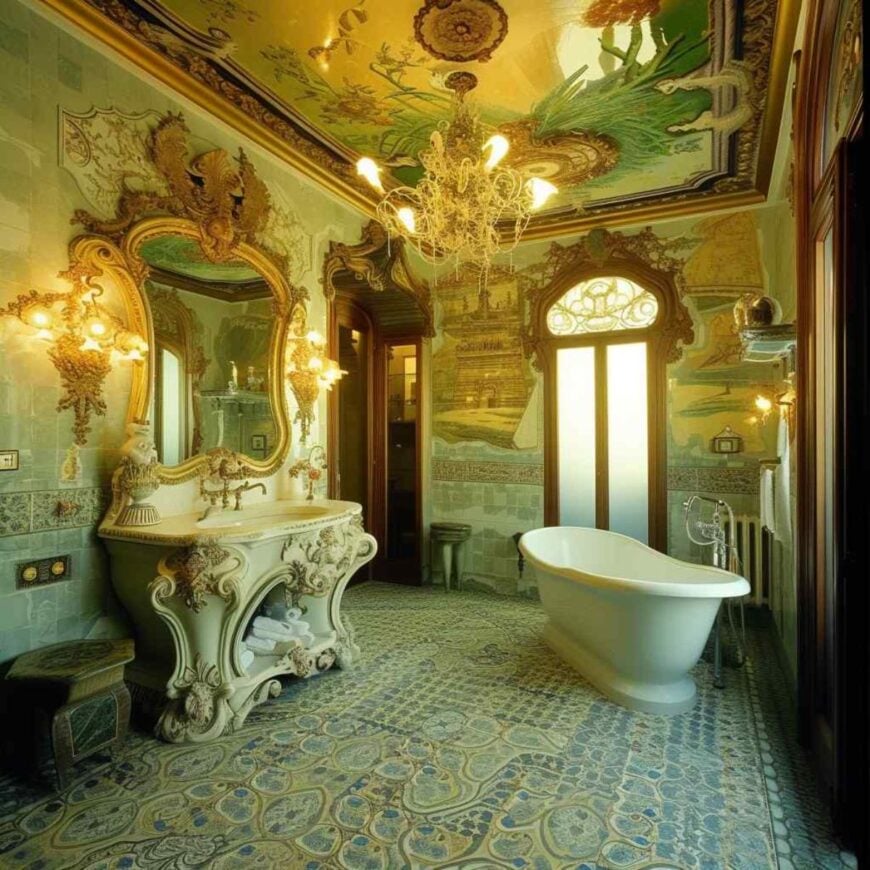 Renaissance and Rococo Styles Merge in 55 Bathroom Designs (Concept ...