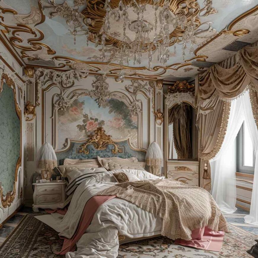 50 Bedrooms Infused with Renaissance Grace and Rococo Whimsy (Concept ...
