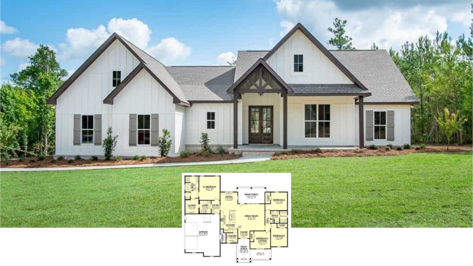 Get Inspired by This 2,092 Sq. Ft. 4 Bedroom Home with Bold Gables and ...