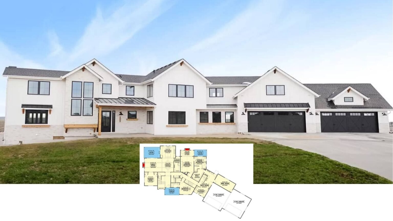 Discover a 5,432 Sq. Ft. 7 Bedroom Farmhouse with a 4-Car Garage ...