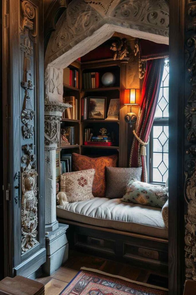 84 Gothic-Mediterranean Reading Nooks with Old-World Charm (Concept ...