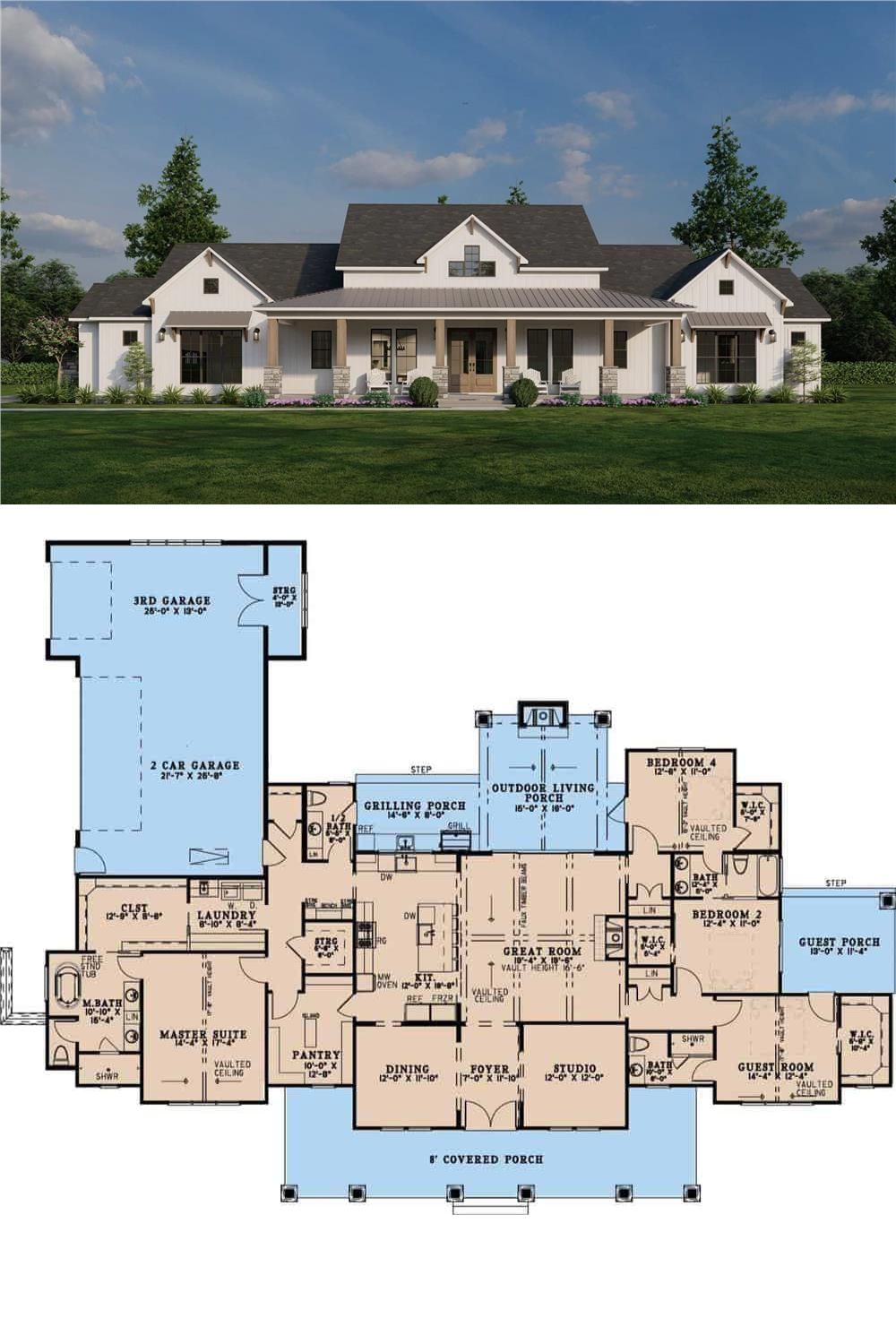 Cross Shaped House Plans 4 Gables Plan 81654 | Spacious 1 Story Modern