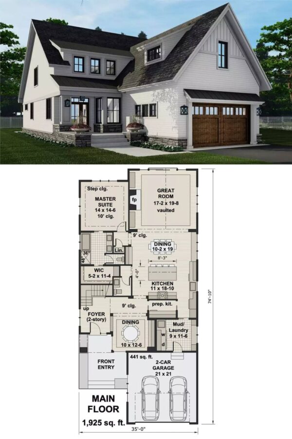Two-Story Farmhouse Style 4-Bedroom Ellsworth Home with Loft and Bonus ...