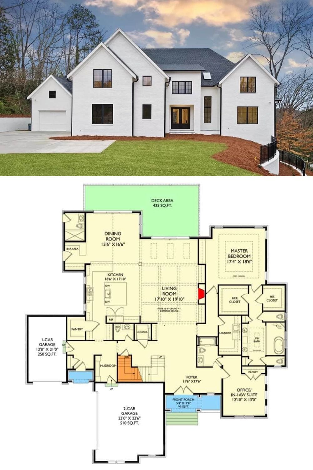 Two-Story Transitional 7-Bedroom Home with Balcony, Elevator, and ...