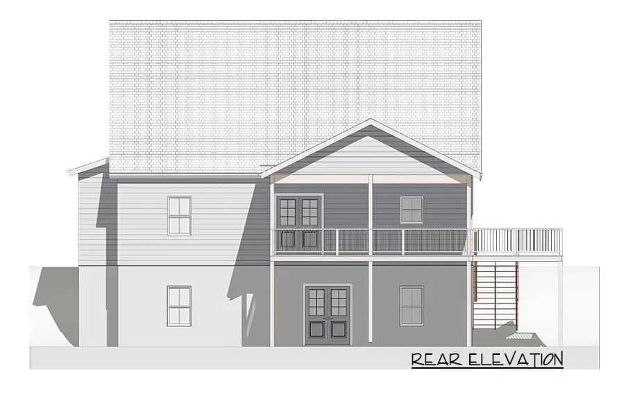 Country Style Two-Story 3-Bedroom Home with Open Living Area and Front ...