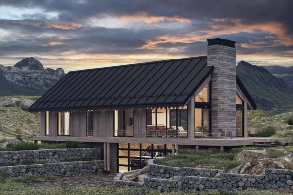 Single-Story 4-Bedroom Cabin with Flex Rooms and Drive-Under Garage ...