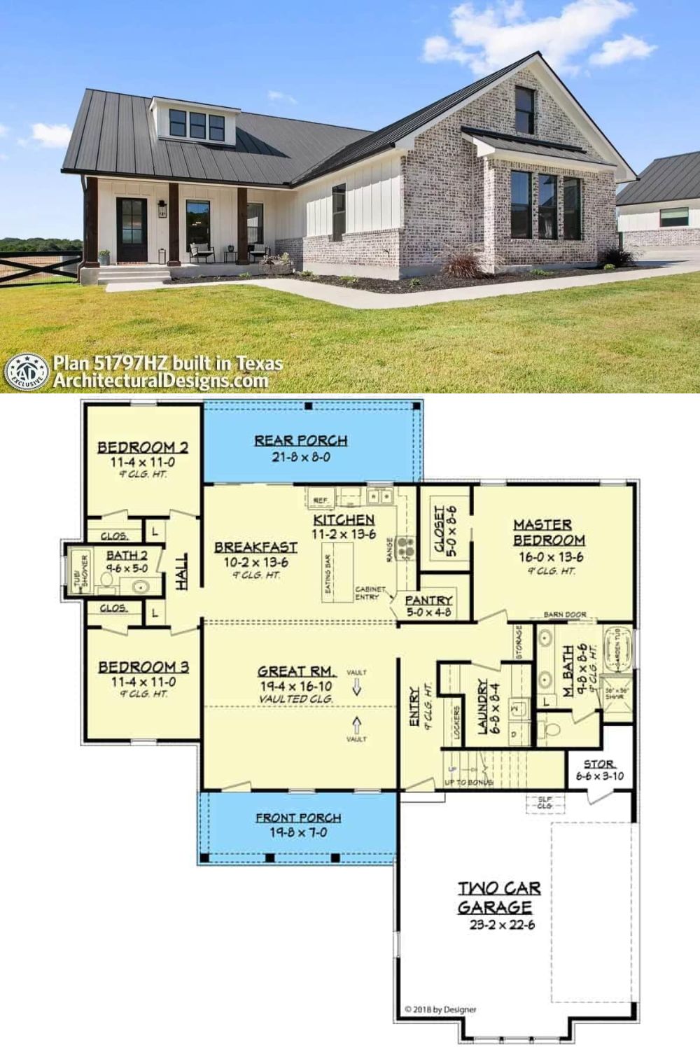 Cottage Style 4-Bedroom Single-Story Home for a Corner Lot with ...