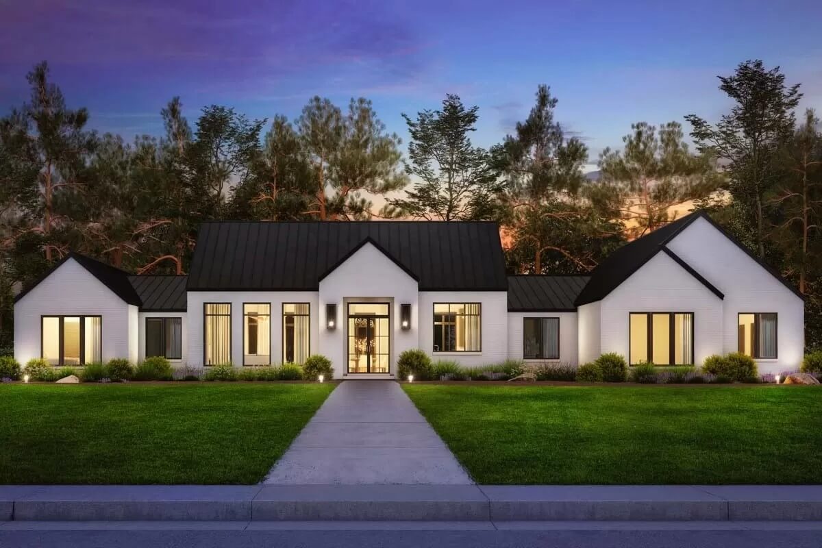 Single-Story Transitional 3-Bedroom Home for a Wide Lot with Open ...